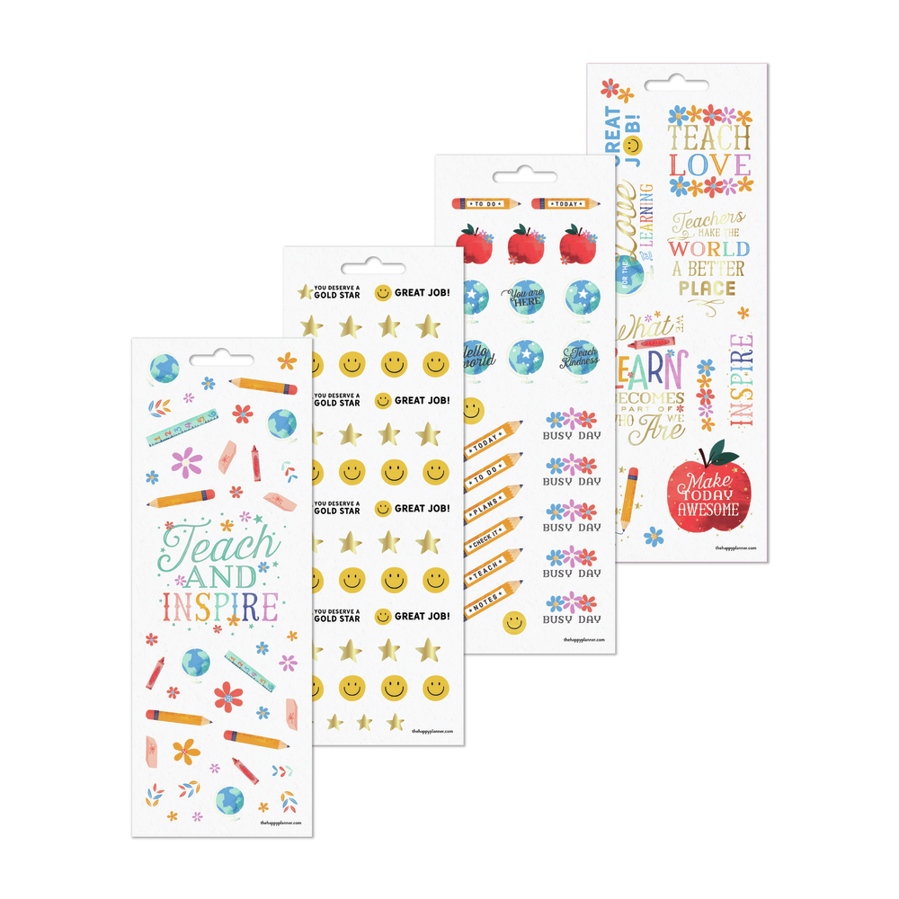 Classroom Brights Teacher - 8 Sticker Sheets – Happy Planner