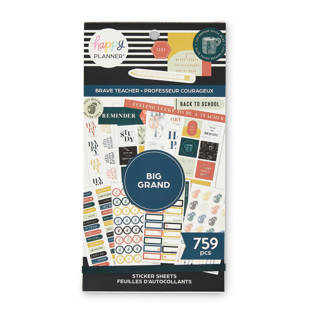 Value Pack Stickers Brave & Inspired Teacher - Big – Happy Planner