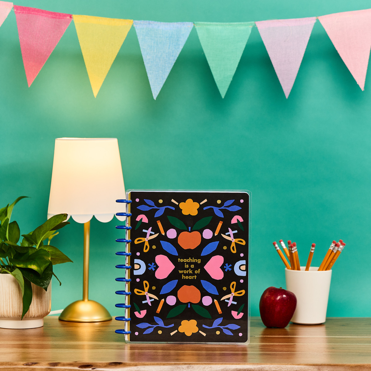 Undated Heart Work Customizable Teacher Planner - Big Teacher Layout ...