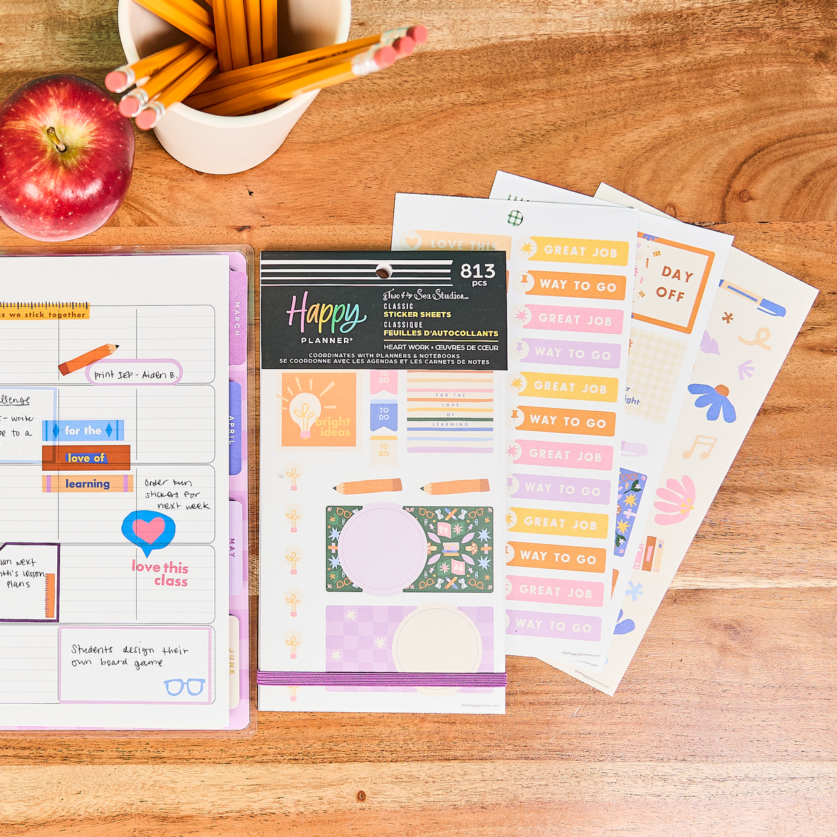 Heart Work Teacher - Value Pack Stickers – Happy Planner