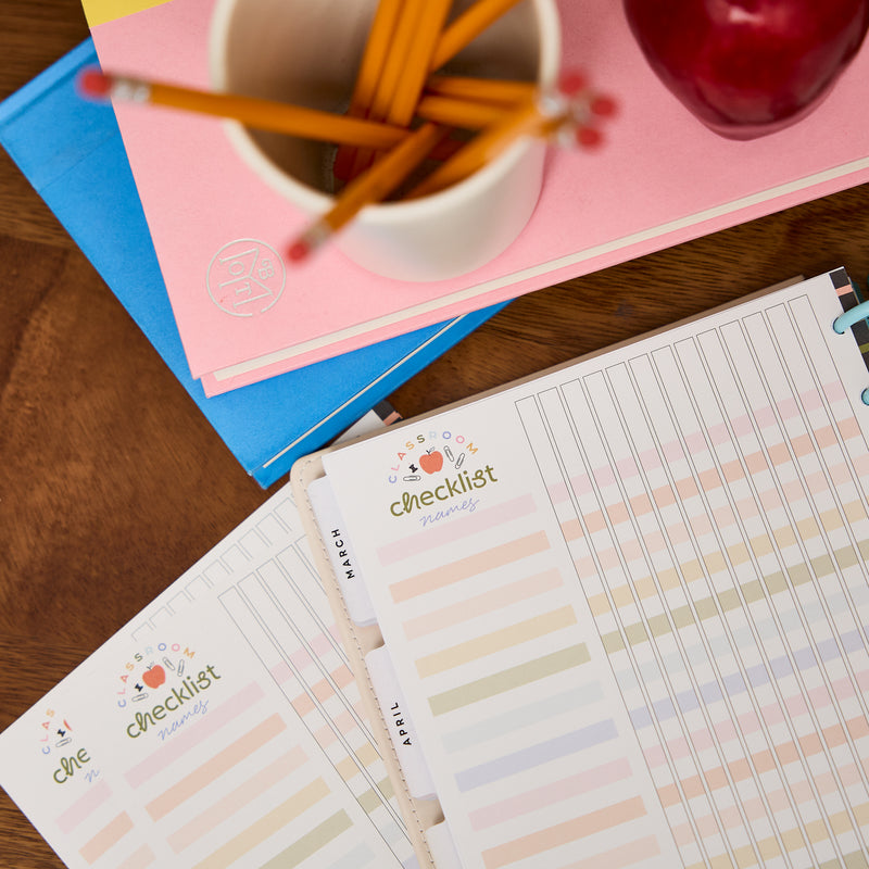 School Doodles - Classic Teacher Checklist Filler Paper - 40 Sheets ...