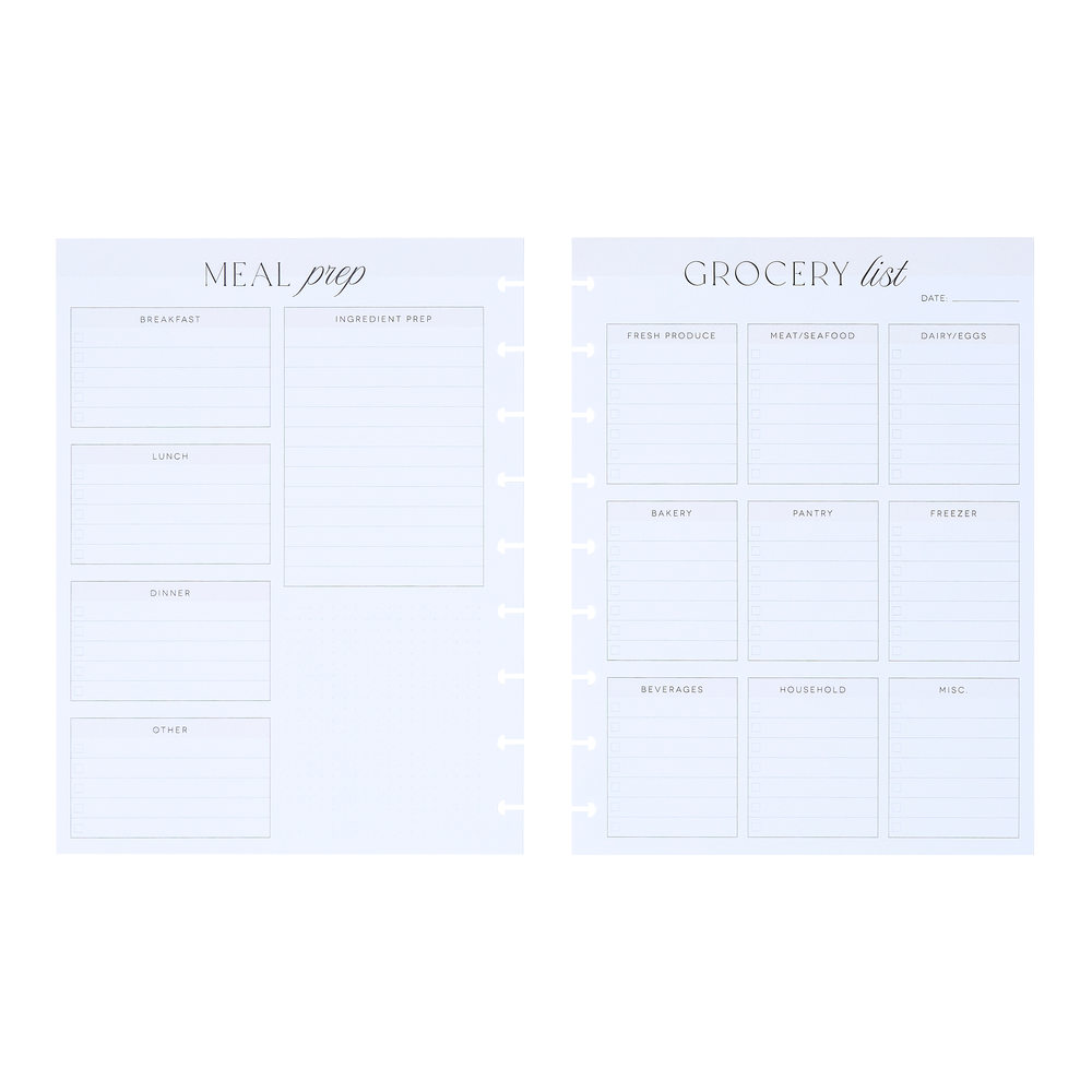 Grocery + Meal Prep List - Classic Filler Paper - 40 Sheets – Happy Planner