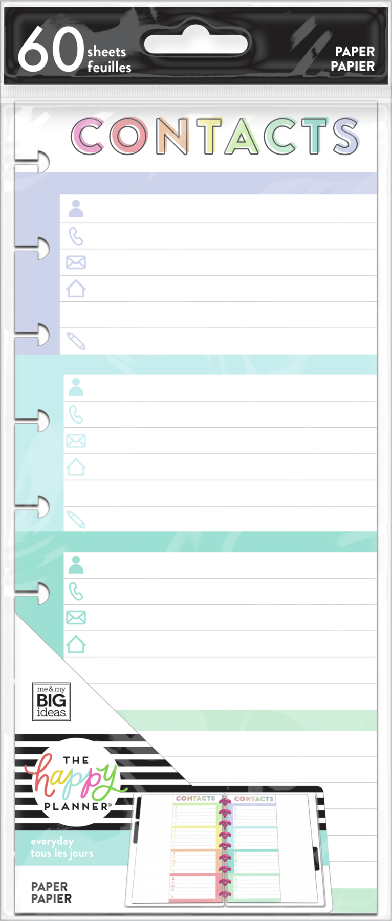 Contacts Cards - Skinny Classic Filler Paper - 40 Sheets – Happy Planner