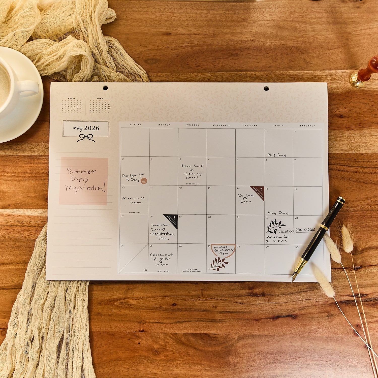 Modern Charm - Small Desk Calendar - 12 Months – Happy Planner