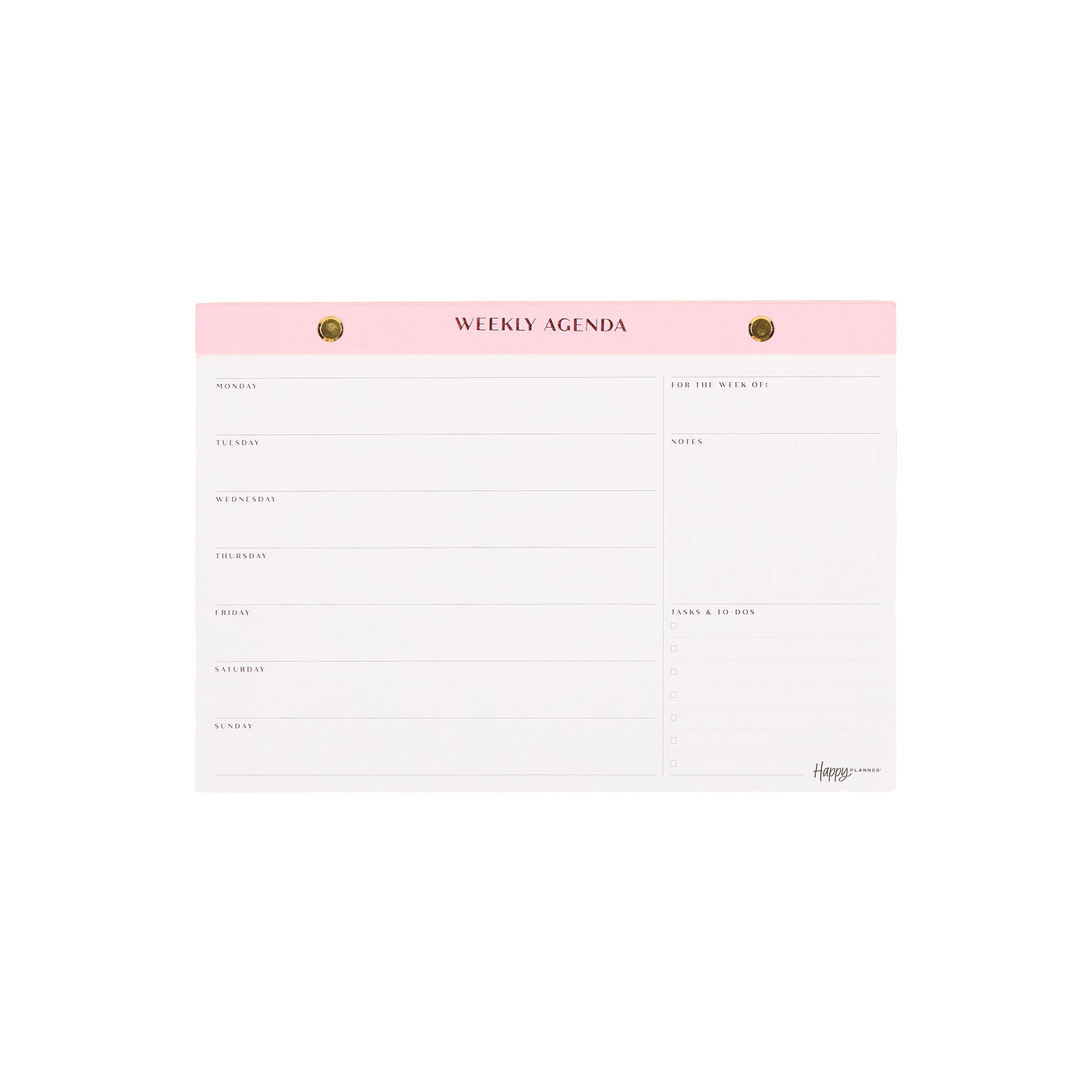 Blushed - Gilded Edge Undated Weekly Desktop Calendar – Happy Planner